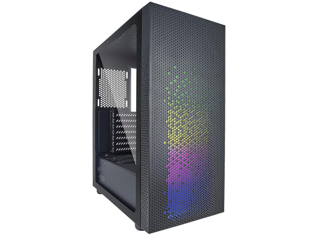 AZZA CELESTA CSAZ-340F Black Tempered Glass ATX Case RGB Light Strip ...